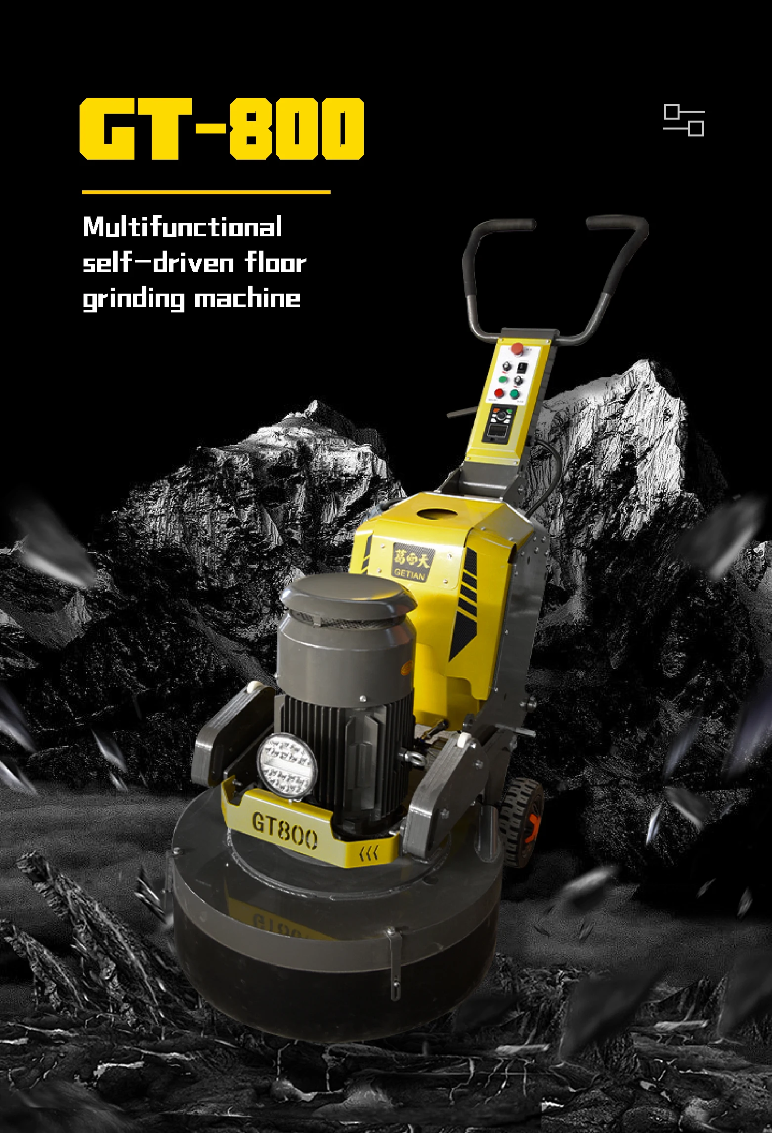 800mm Self-propelled12 Heads Planetary Concrete Floor Grinding And ...