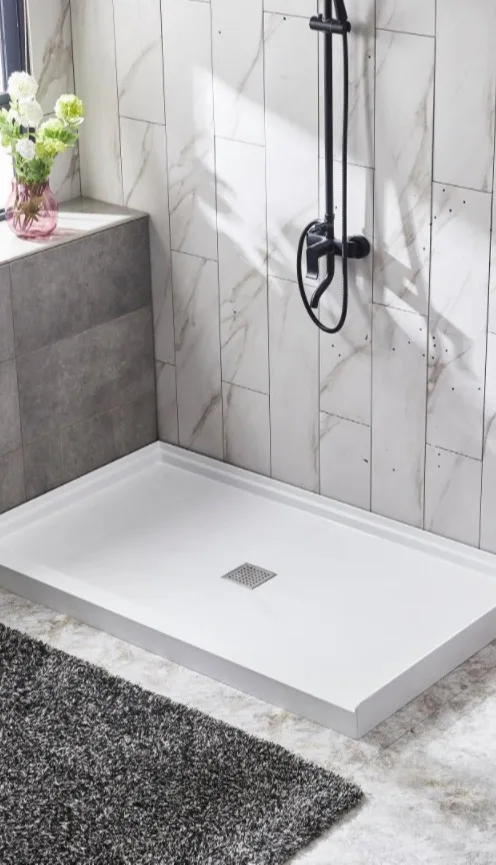 Portable Bathroom Rectangular Waterproof Solid Surface Resin Smc Shower ...