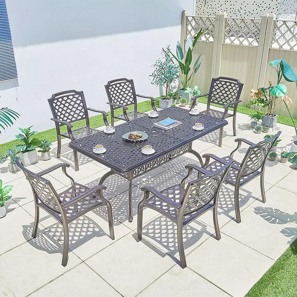 High Quality Sea Beach Dining Set Furniture Outdoor Garden Cast ...