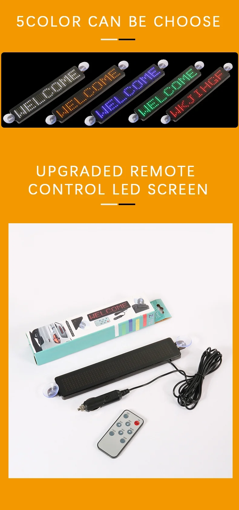 Red Green Blue White Green LED Car Display Scrolling Text Phone Numbers ...