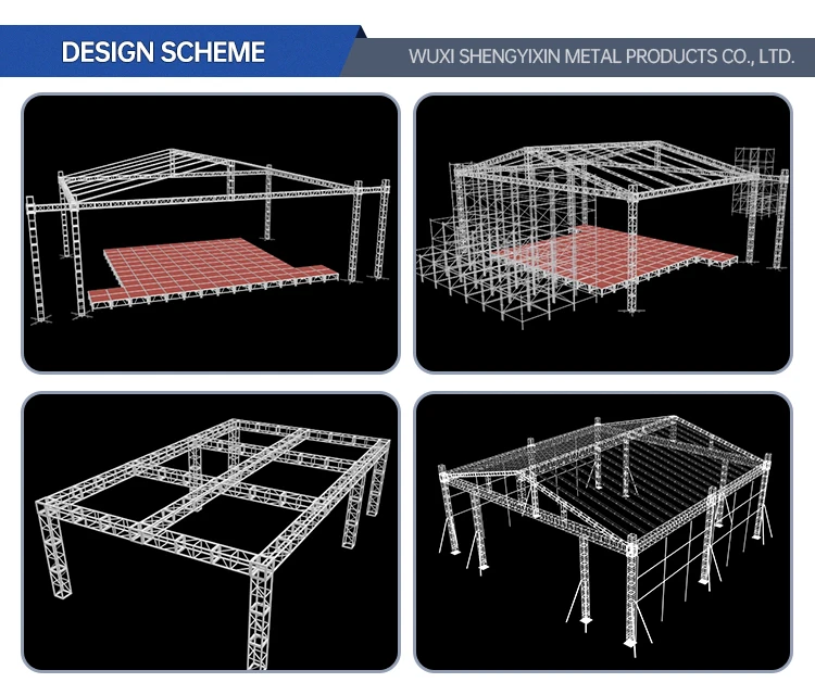 Aluminum Alloy 6061-T6 Event Stage System with Arch Roof Truss for ...