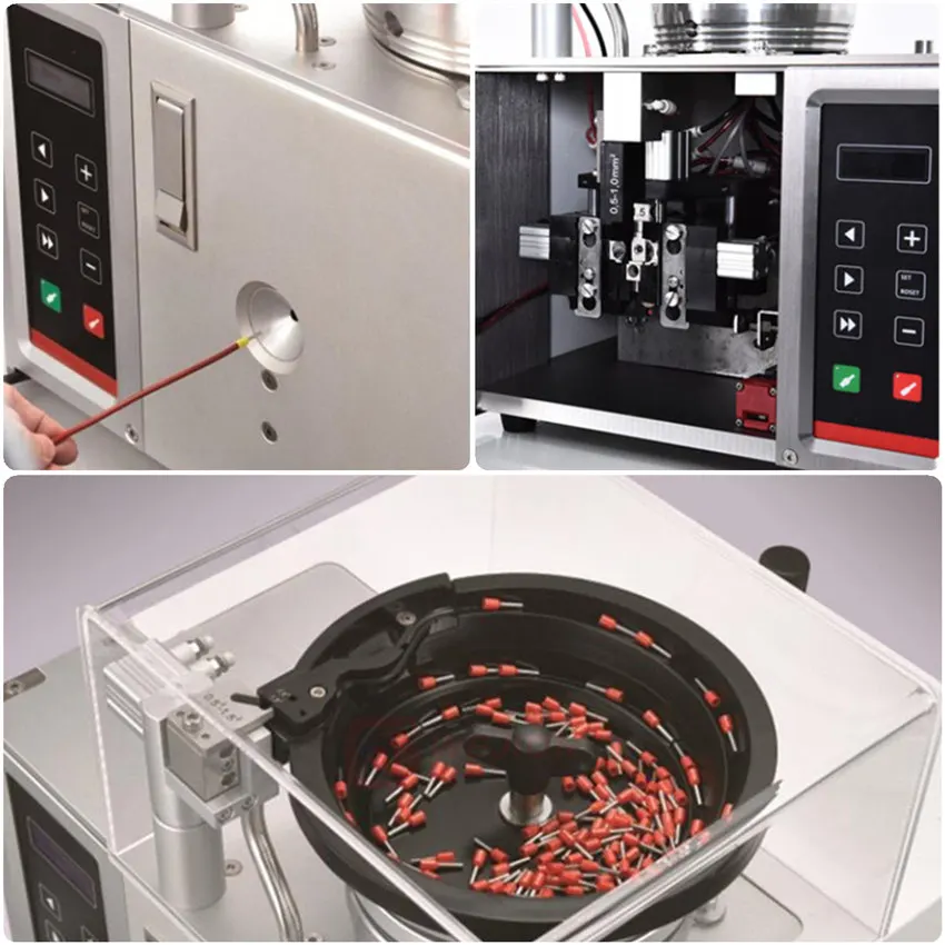 0.3-16mm2 Semi-auto Ferrules Stripping Crimping Machine Vibration Plate ...