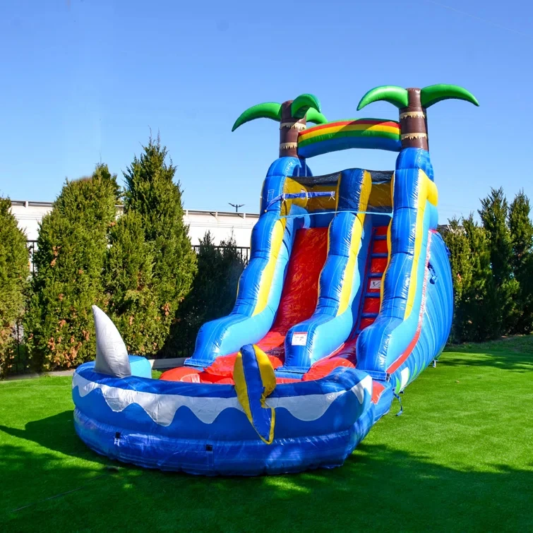 Surf Beach Tall Inflatable Water Slide with Splash Pool, Big Kids and ...