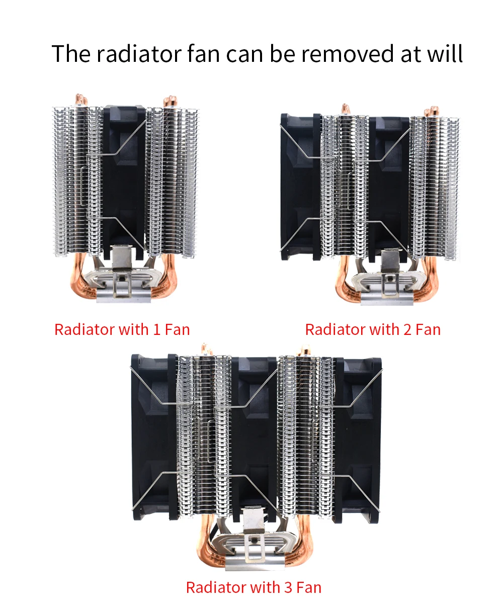 4 Pin PWM RGB Cooling Fan 6 Heat Pipes PC Radiator for Intel LGA 1150 ...