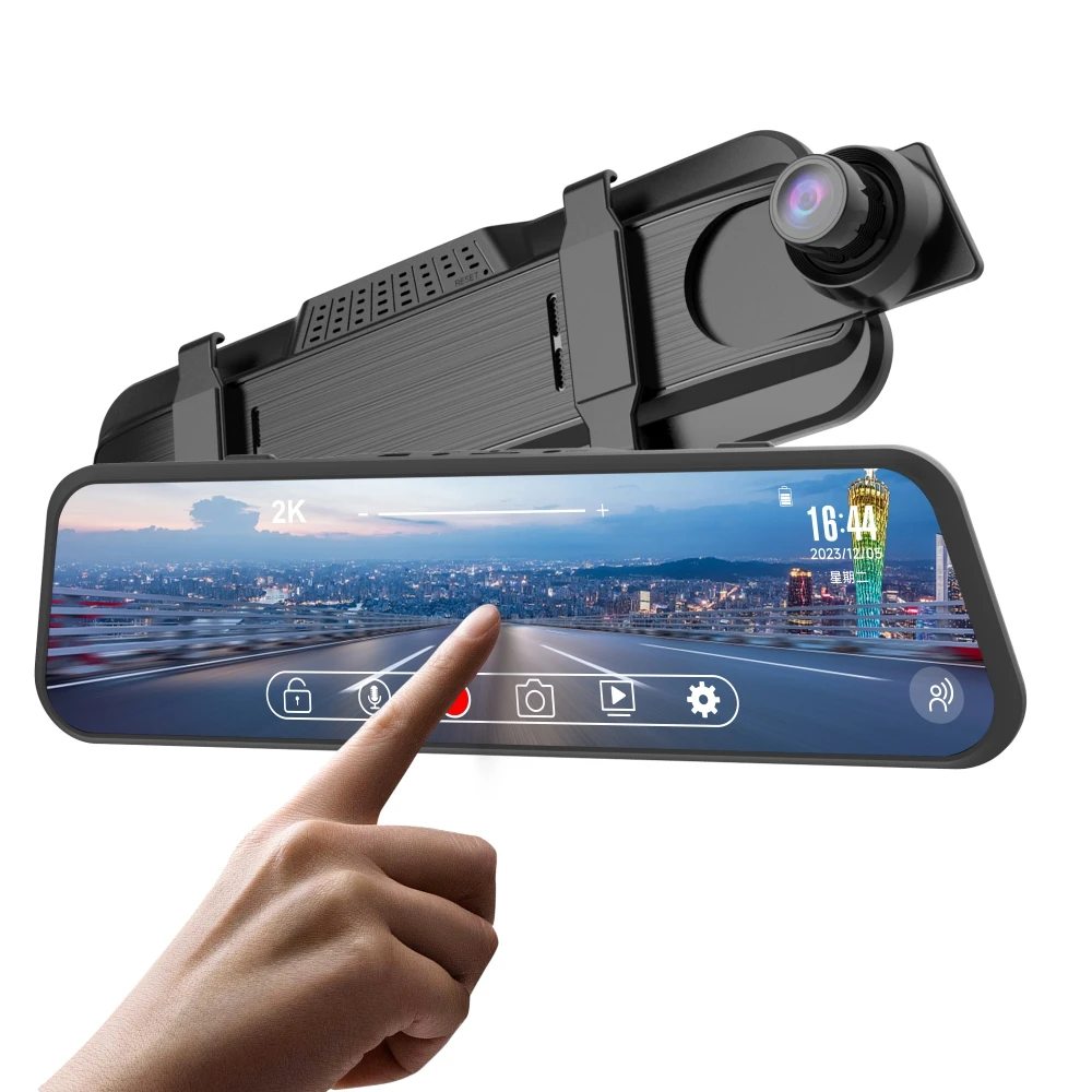 OEM 9.66 Inch IPS Streaming Mirror Monitor GPS Car DVR Dash Cam Double ...