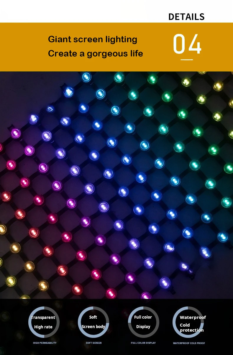 Outdoor Flexible Transparent LED Pixel Mesh Screen P150