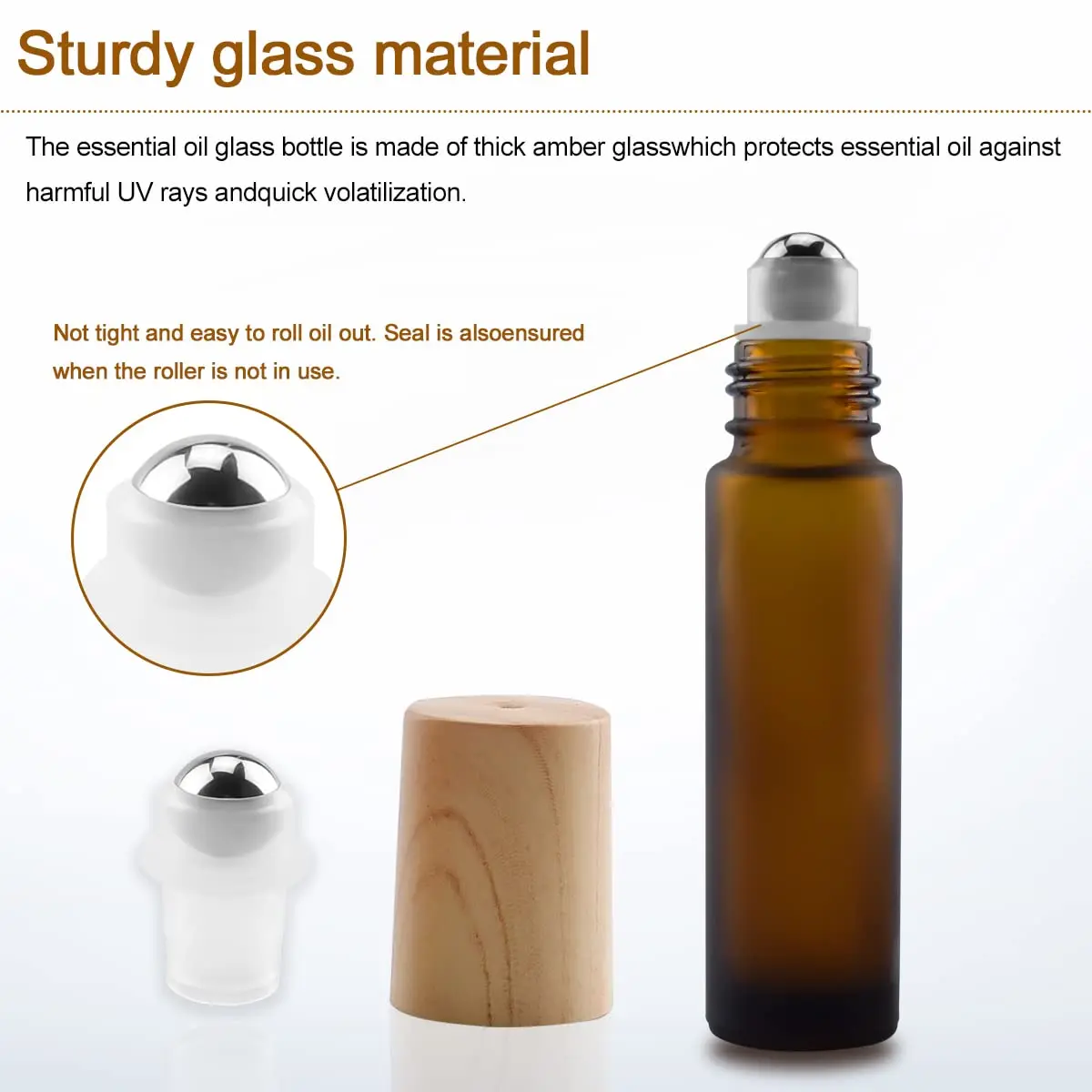 30 ML Deodorant Glass Roller Bottles with Plastic Roller Ball Black Cap ...
