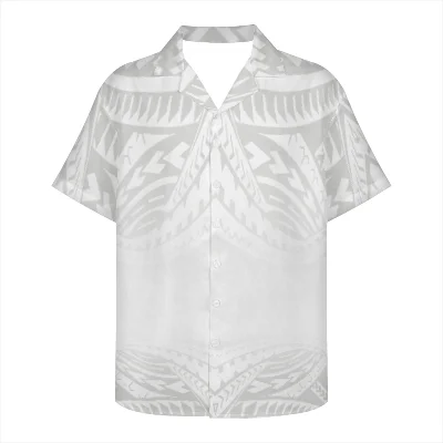 Polynesian Elei Tribal White-gray Gradient Design Custom Cotton ...