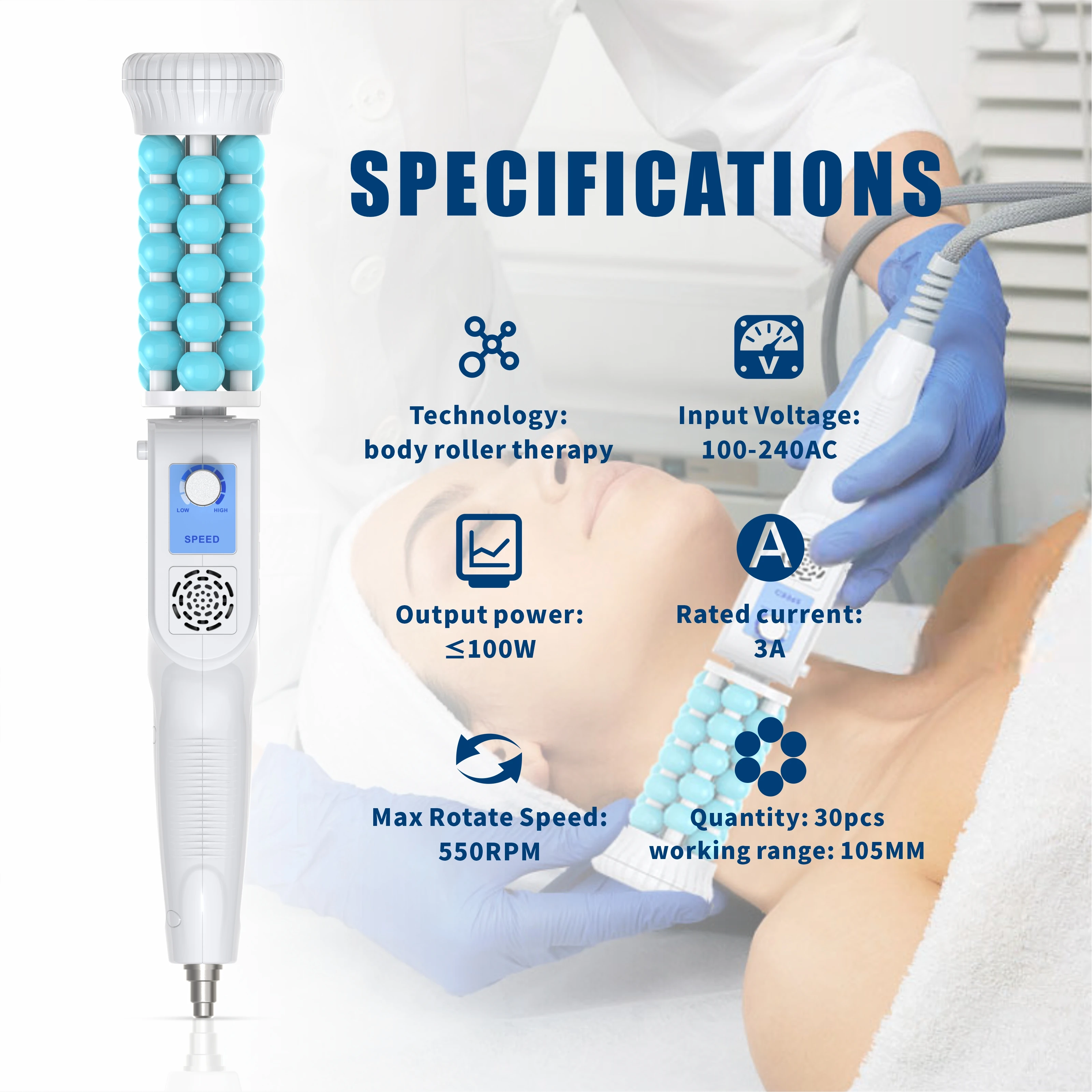 Lymphatic Drainage Roller Inner Balls Roller 360 Degree Therapy Deep ...