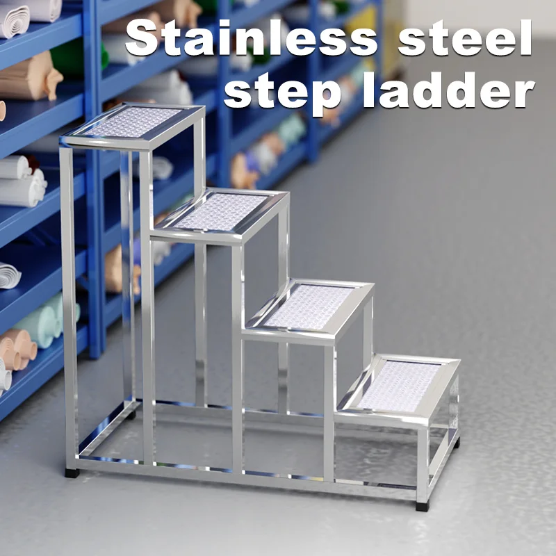 Portable 3-Storey 304 Stainless Steel Step Ladder for Hospital Surgical ...