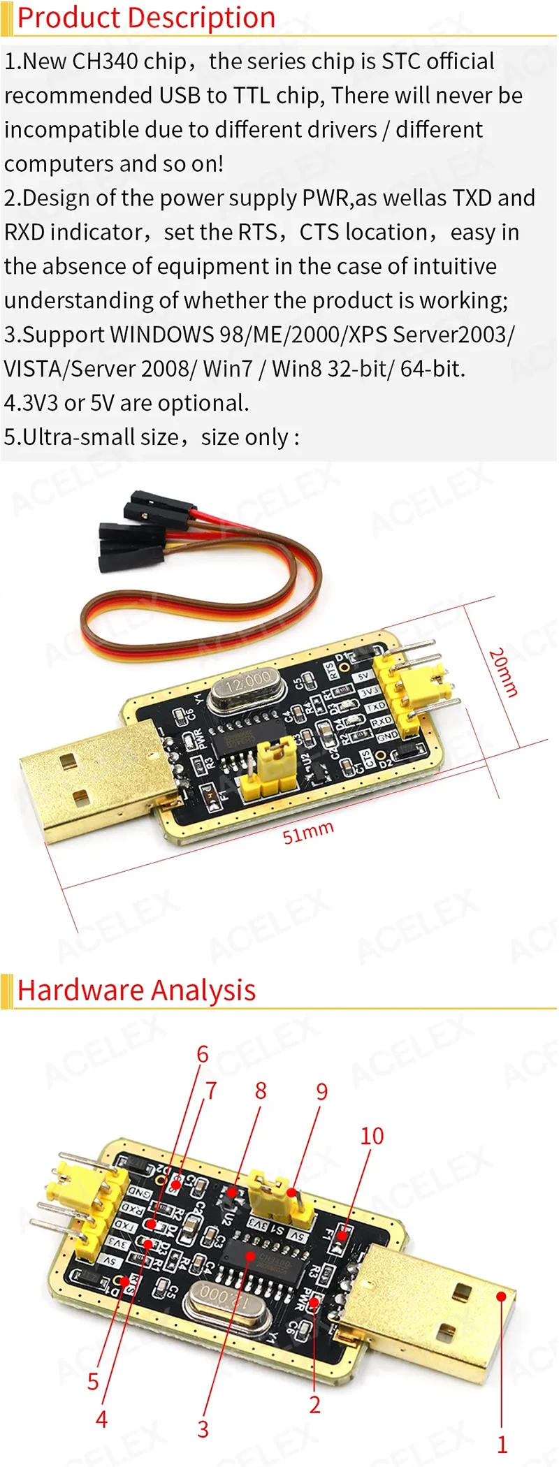 Ch340 Module Instead Of Pl2303 Ch340g Rs232 To Ttl Module Upgrade Usb ...