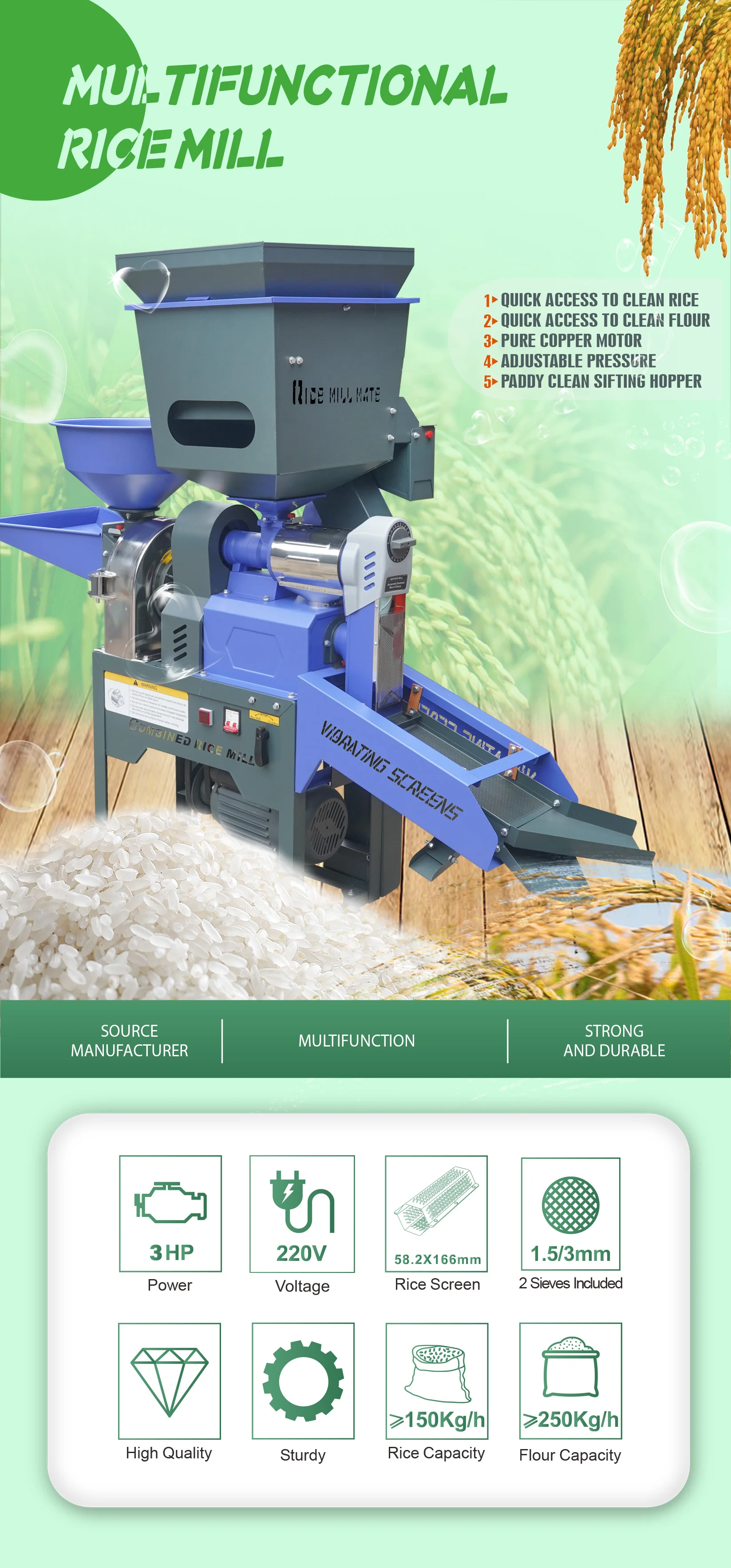 Factory Directly Sales Paddy Rice Dehusking Machine Sheller Mill With ...