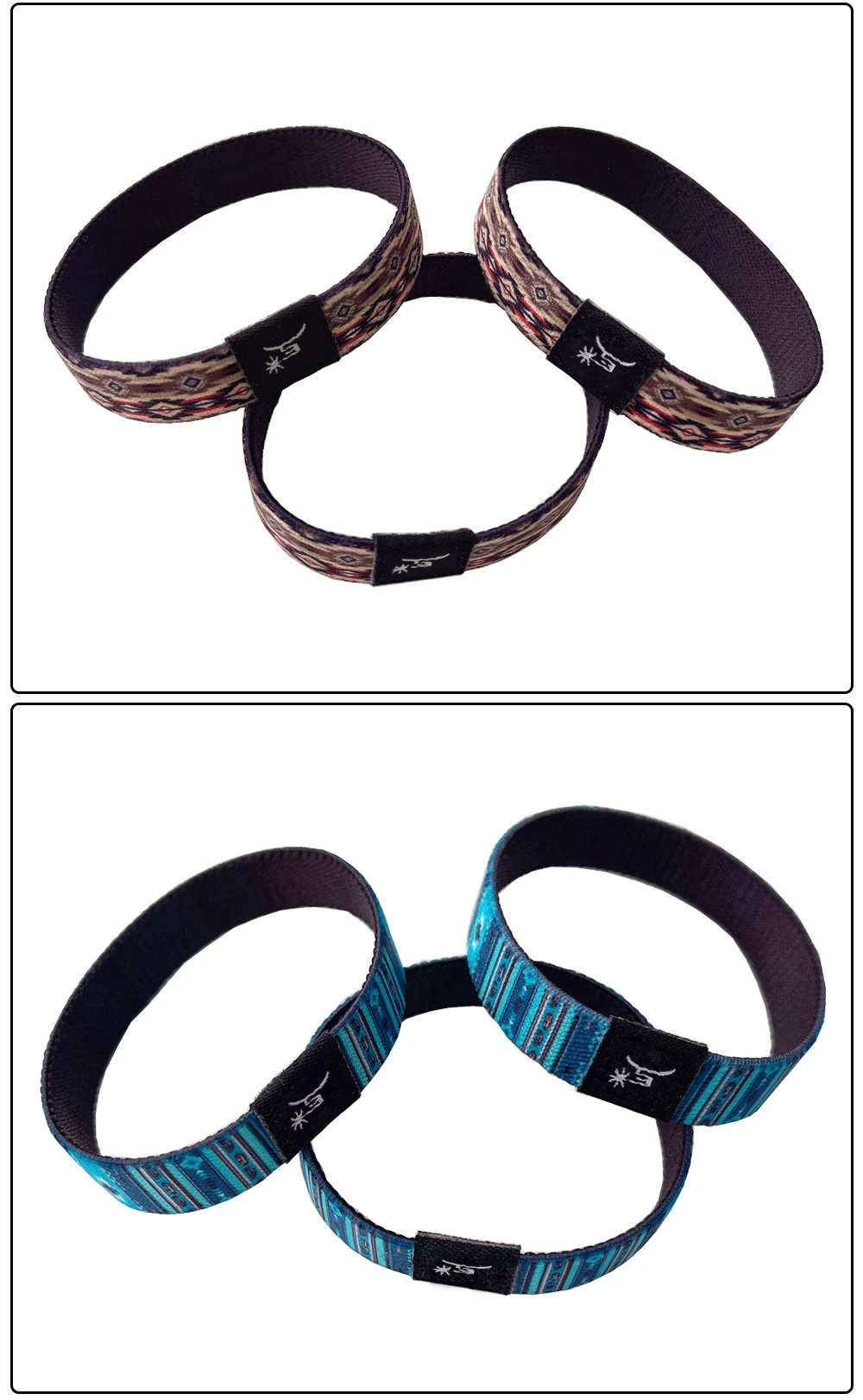 Customized Promotion Men Kids Pulsera Elastica Fabric Stretchy Bracelet ...