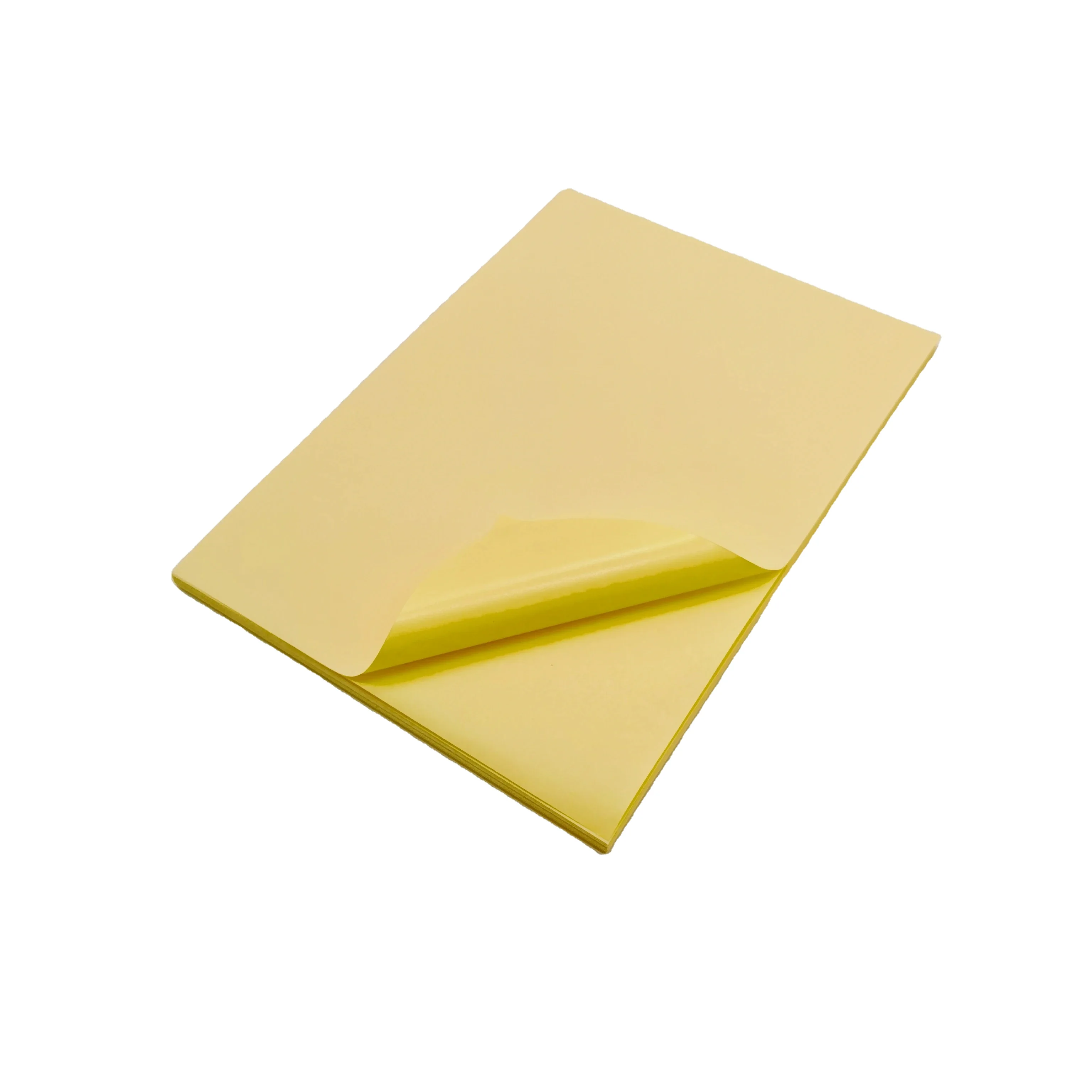 A4 Matte Light Yellow Sticker Paper Self-adhesive 25 Sheets Waterproof ...
