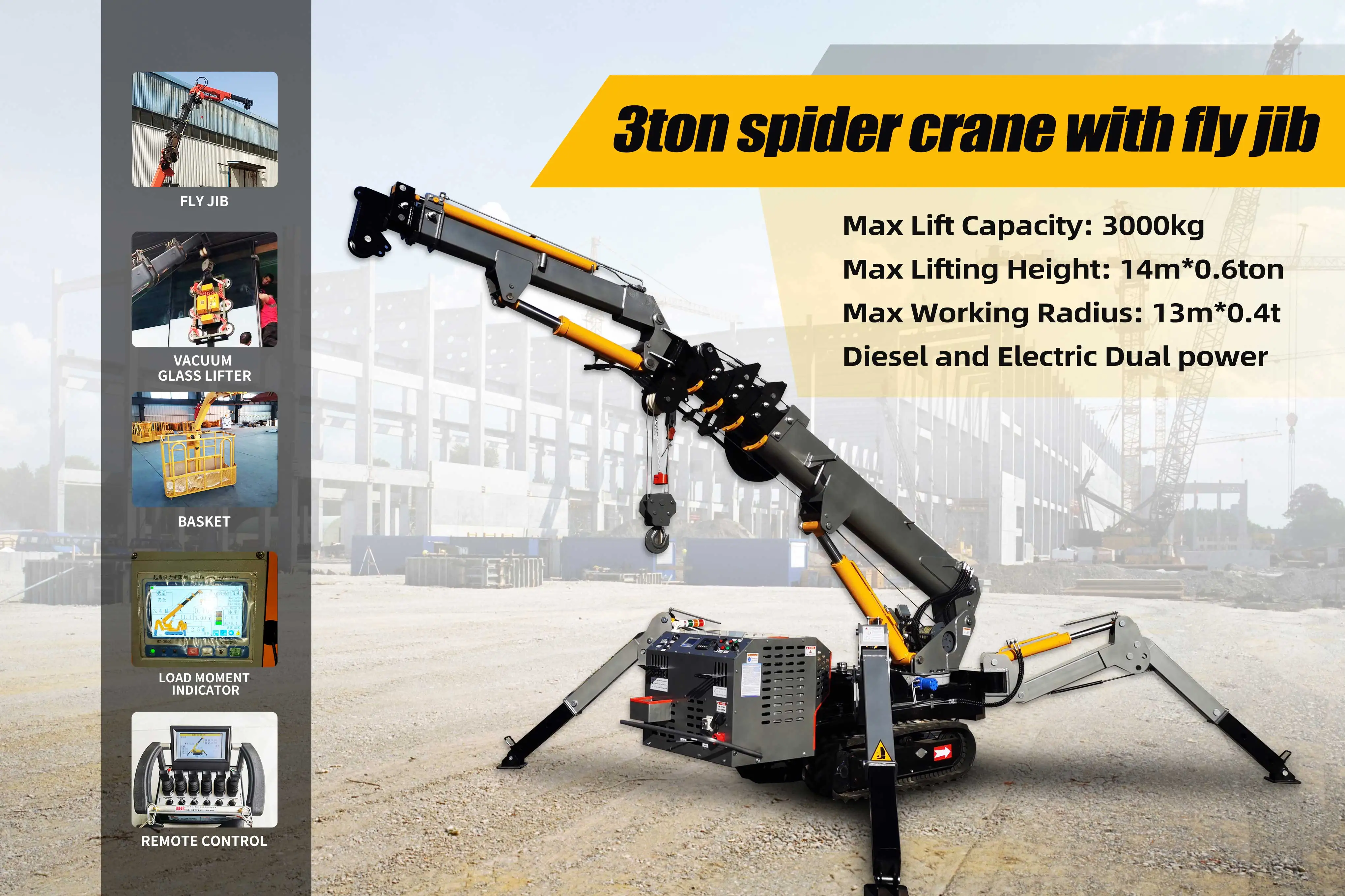 Tonlita Mobile Crane 3 Ton - Telescopic Boom & Remote Control