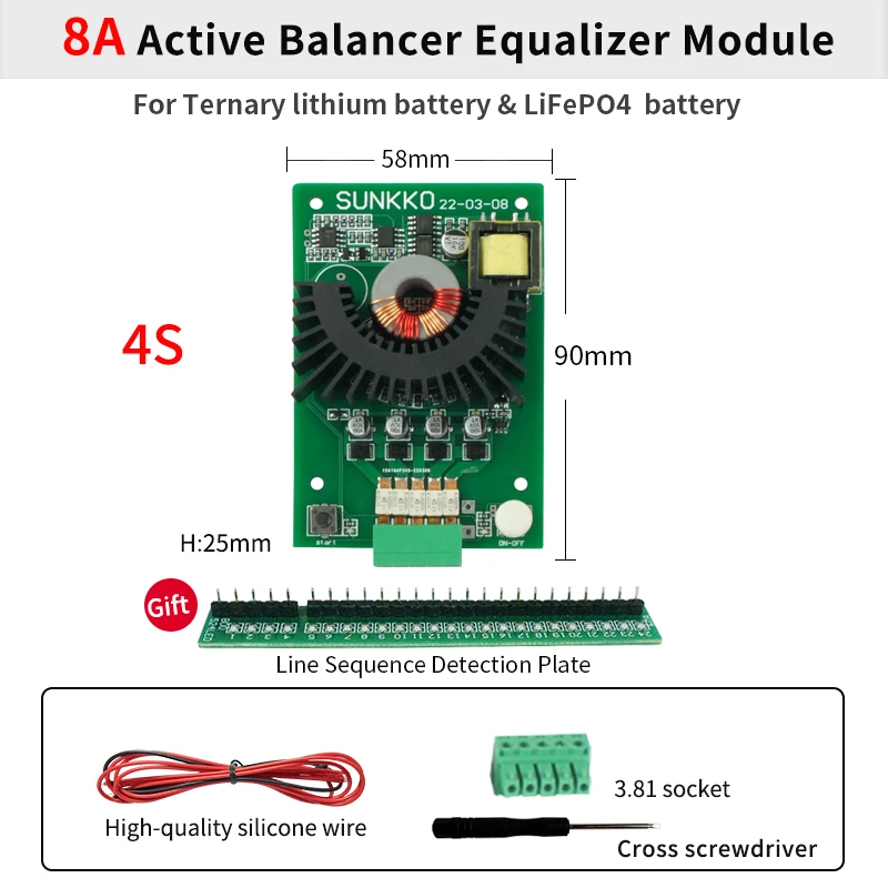 Sunkko Active Equalizer Battery Equalizer 4 String Battery Packs 8a Active Balancer - Buy Active ...
