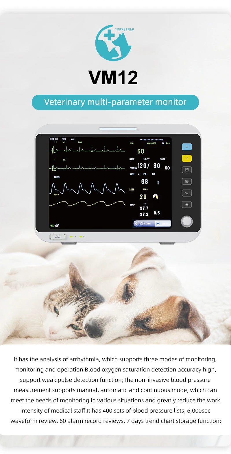 Veterinary Pacient Monitor With Etco2 Veterinary Instrument For Patient ...