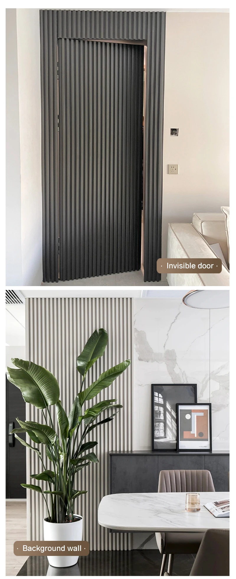 Indoor Decoration Pvc Wpc Wall Panel Fluted Grille Wall Louvers Board ...