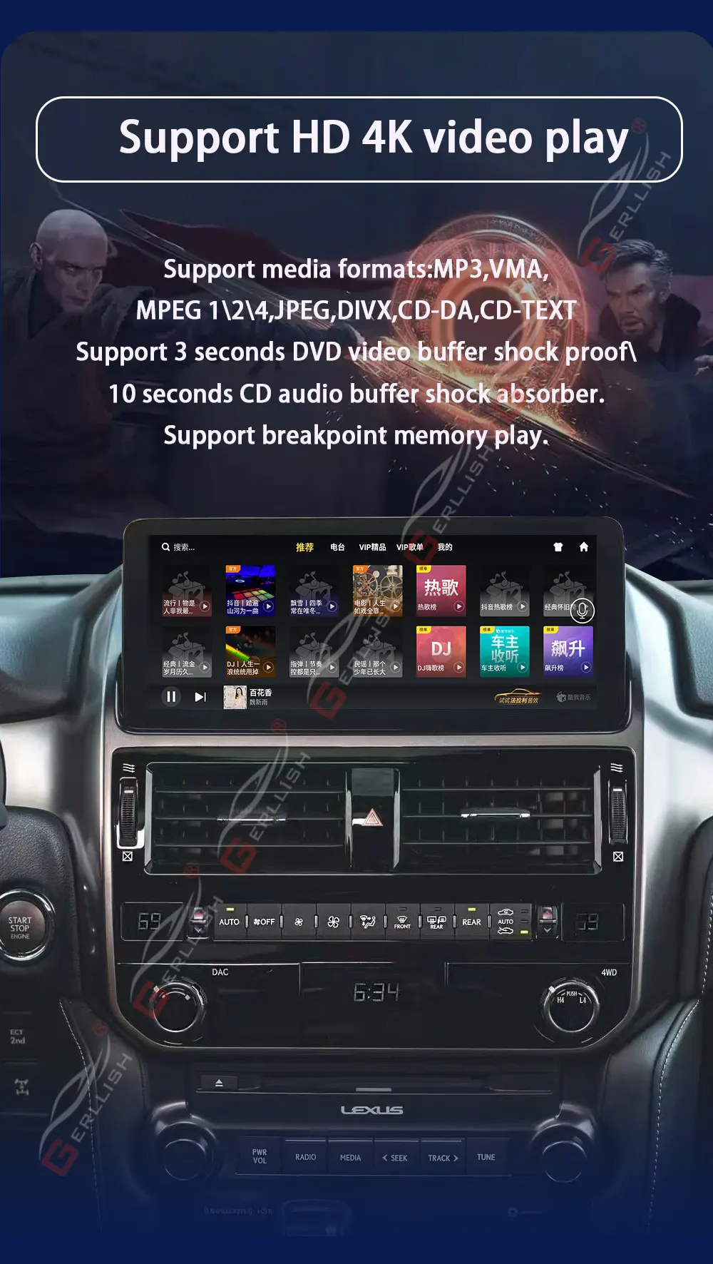12.3inch All-New Car Radio Android for Lexus GX400 GX460