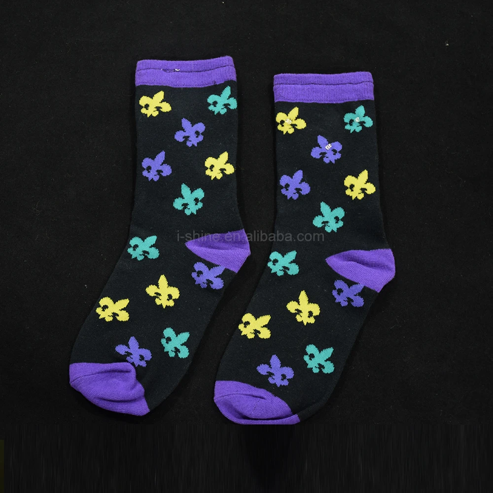 Custom Led Mardi Gras Socks Carnival Women Adult Wholesale Light Up ...