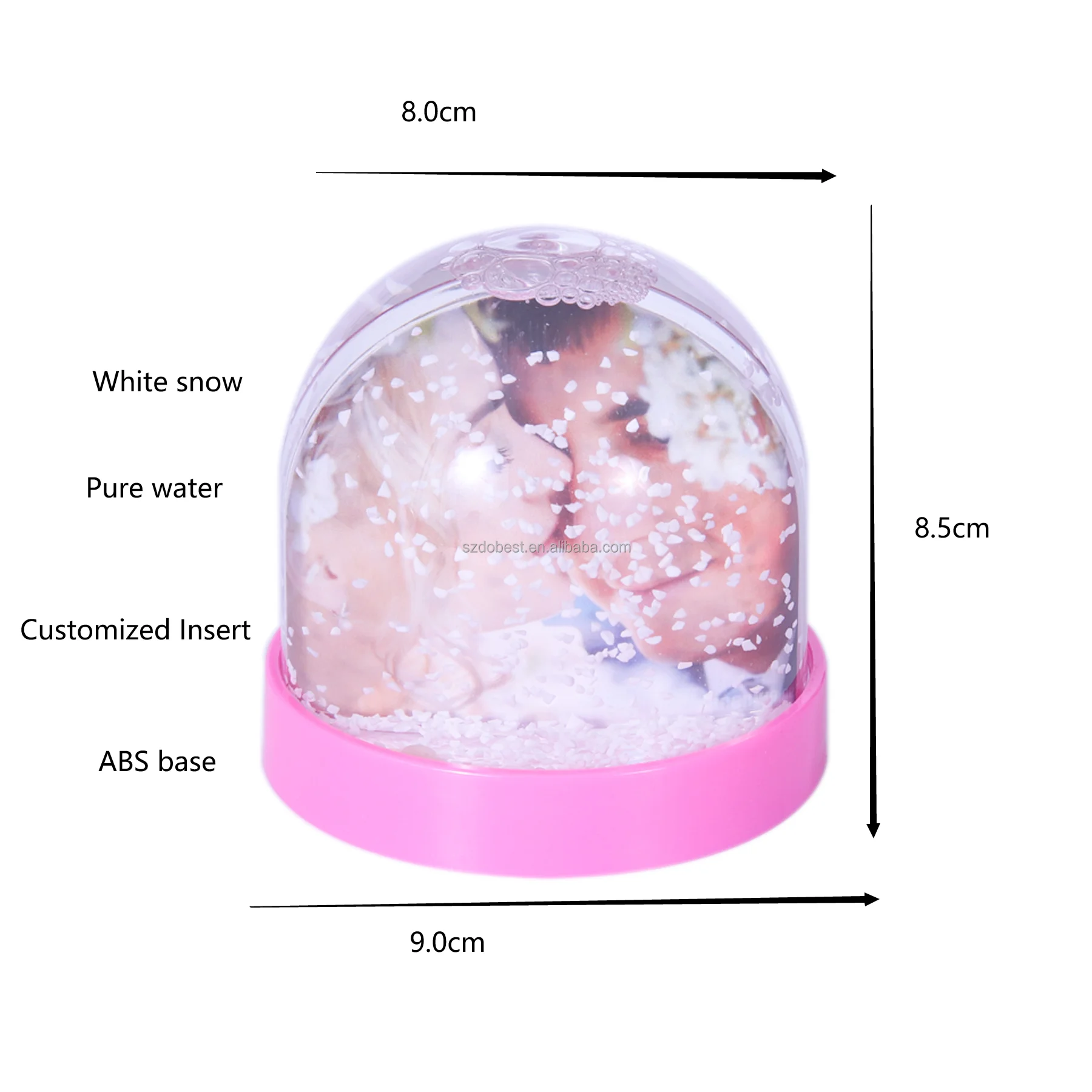 Customize Photo Insert Plastic Snow Globe With Led Light Music ...