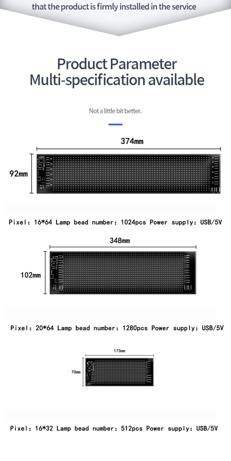 Wireless Remote Control Flexible Sign Board Dynamic LED Usb Display Car ...