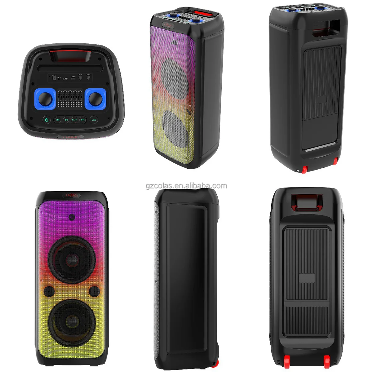 Dual 10 Inch Partybox Speaker With 10" Subwoofers Rechargeable Lithium ...