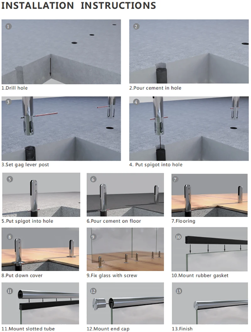 Gk Frameless Glass Fence Spigot Clamp Swim Pool Balustrade Spigot ...