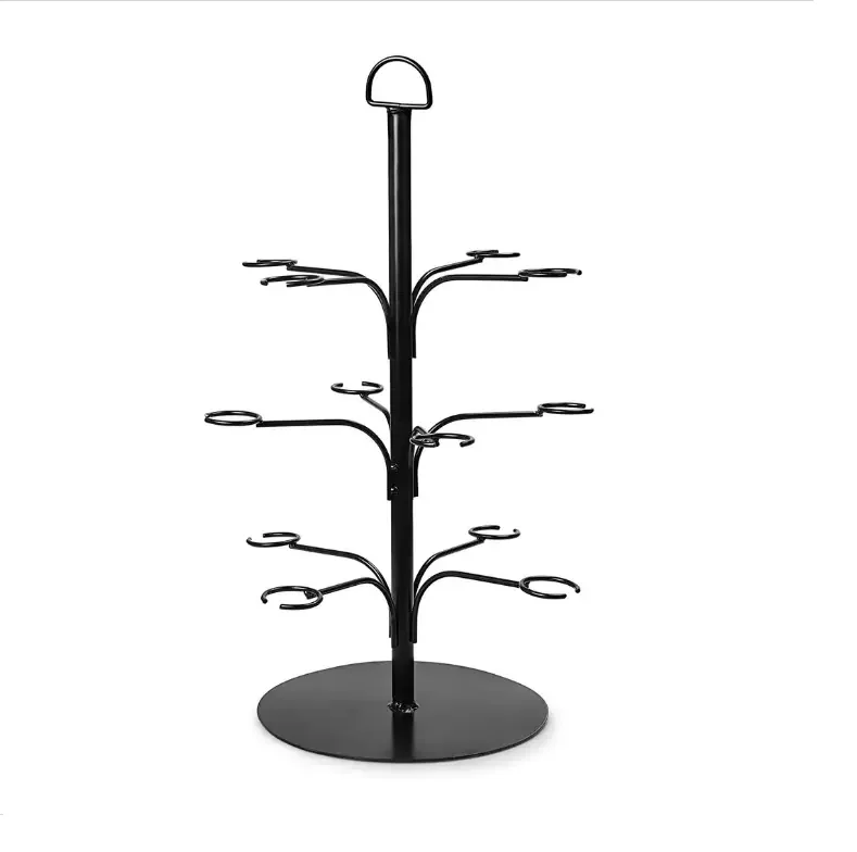 Black Color 12 Cocktail Glass Holder Metal Wine Glass Cup Tree Stand Buy Wine Glass Cup Tree