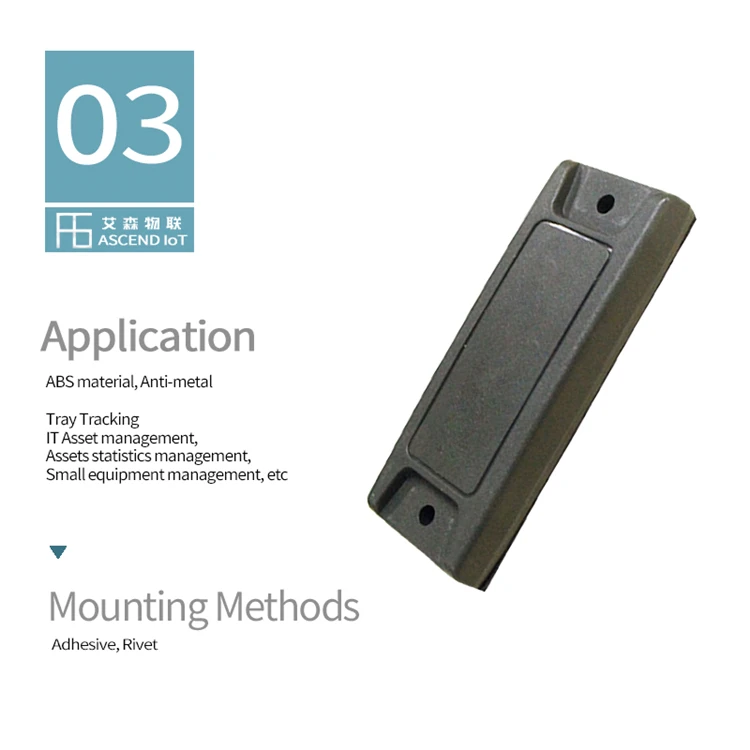 860-960MHZ UHF RFID Tag with Adhesive EPC GEN2 ABS Anti Metal RFID Hard ...