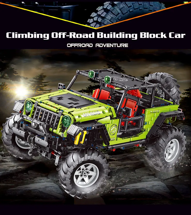T5010 Building Blocks The 1:8 Colorful 2680pcs 4x4 Off Road Suv Car ...