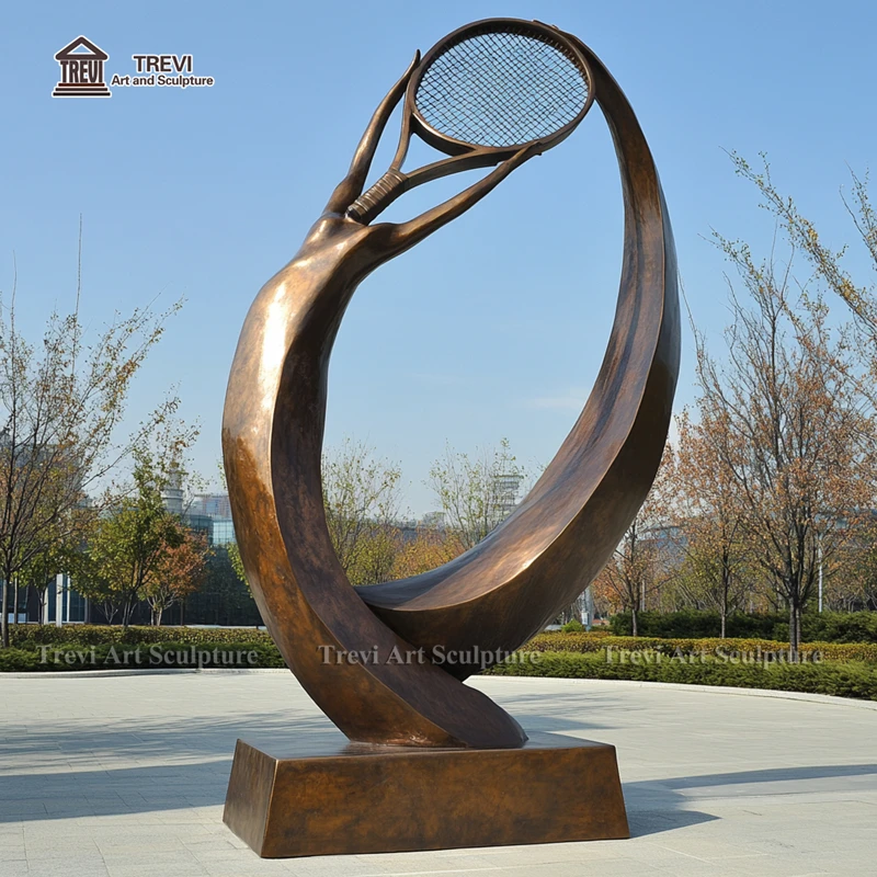 Custom Outdoor Metal Sports Sculpture - Bronze Tennis Statue