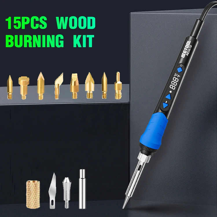 Versatile DIY Adjustable Temperature Pyrography Wood Burning Pen Kit ...