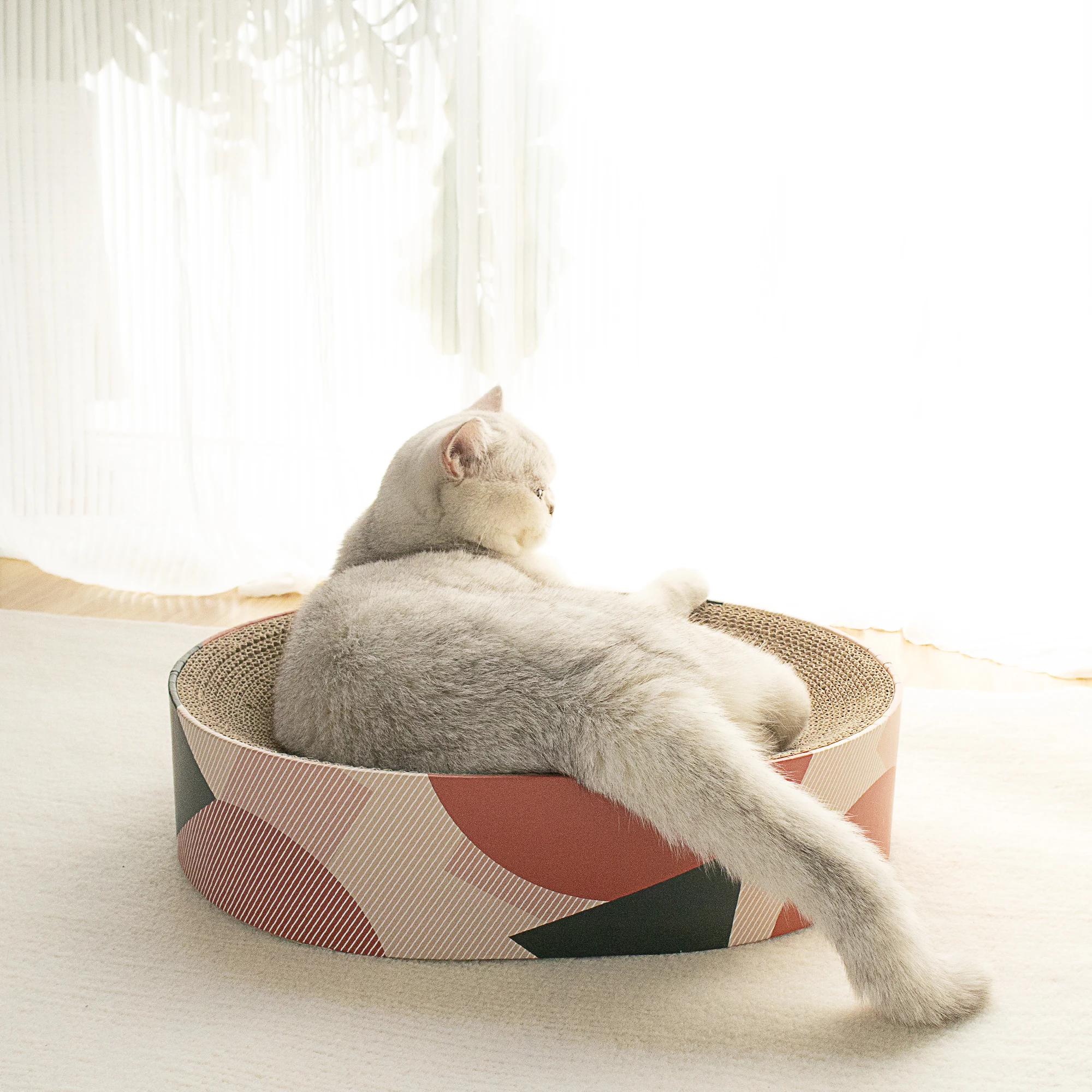 Oval Cat Scratcher with Corrugated Paper - Sustainable Fun