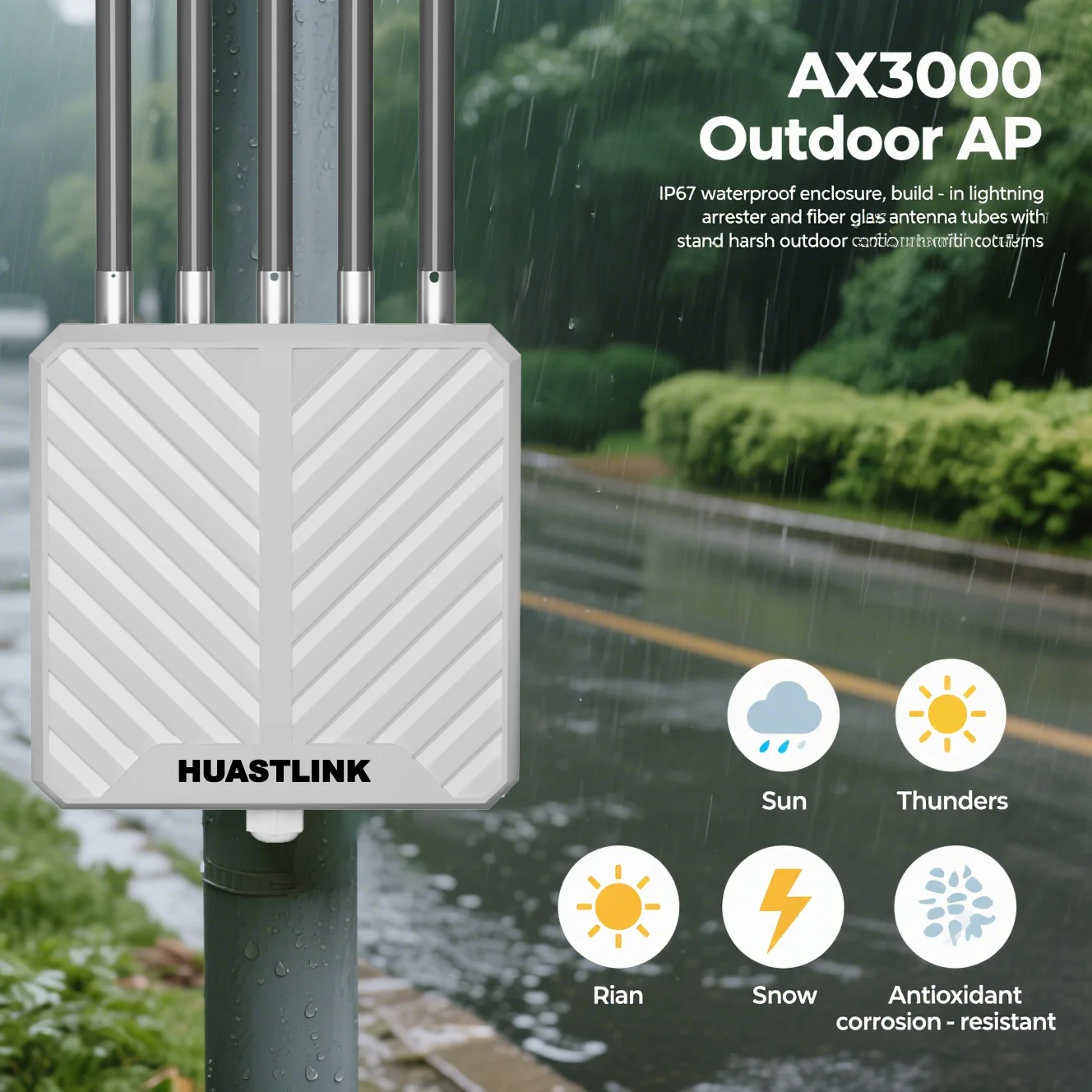 Waterproof IP67 Omnidirectional Antenna - 500m Radius