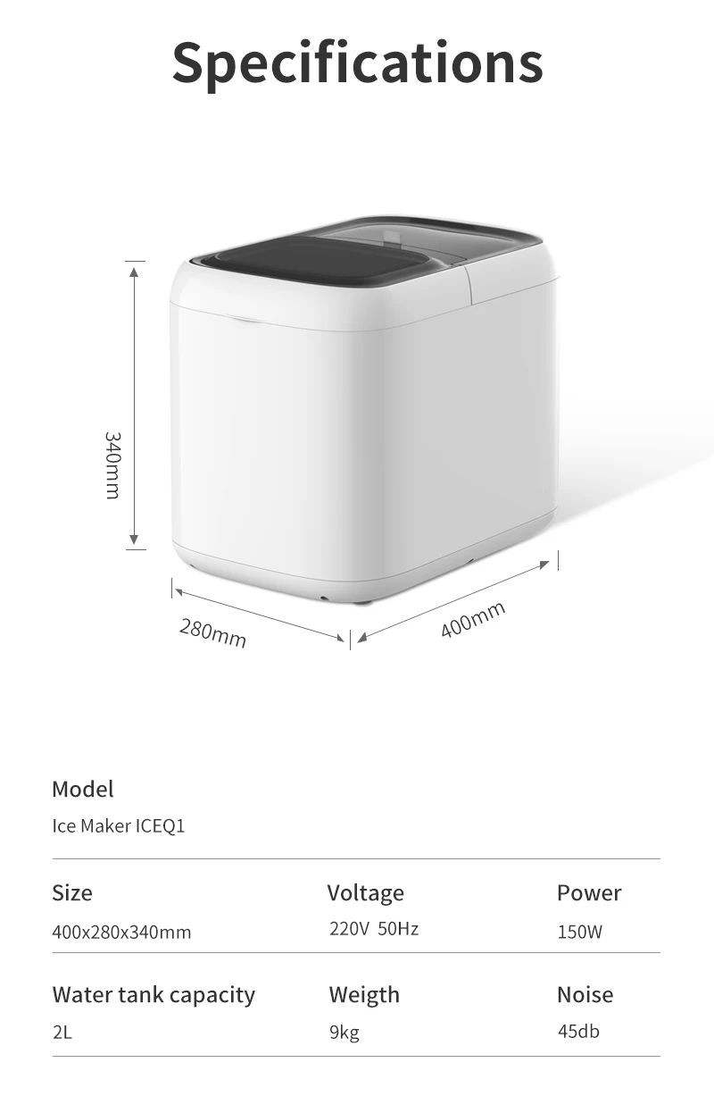 Home Countertop Ice Maker - 25kg Water Dispenser with Ice Machine Mini Home