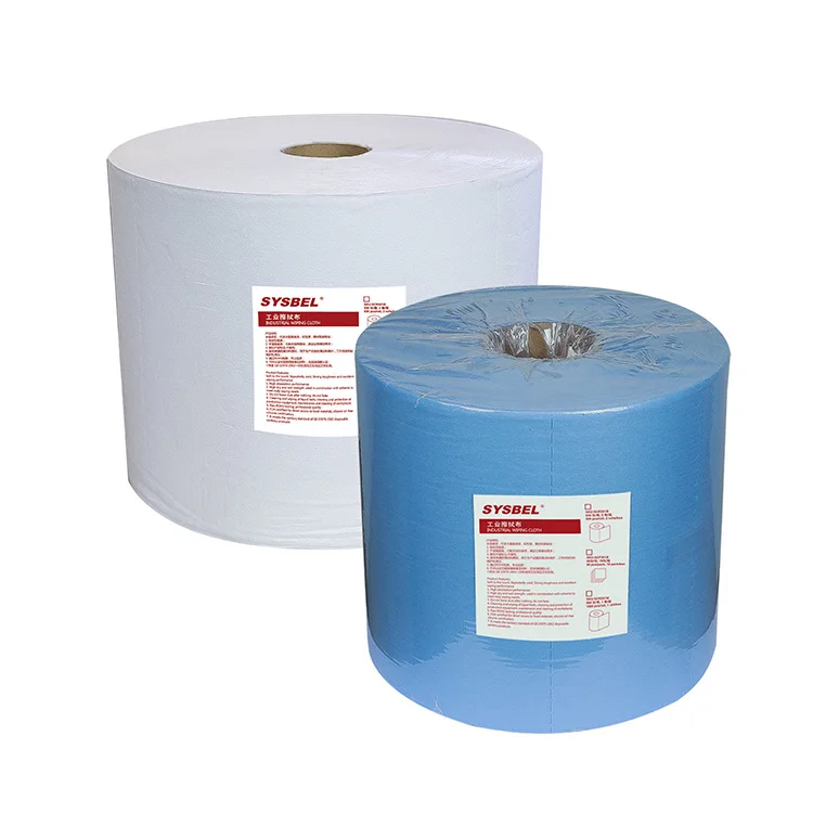 SYSBEL Professional White Universal Industrial Wiping Cloth Wiping Roll ...