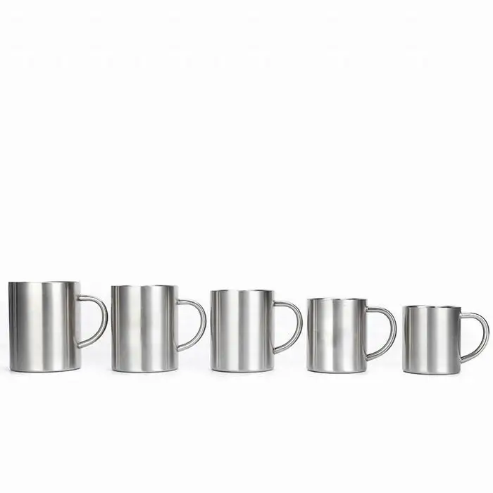 Customized Logo Double Wall 304 Stainless Steel Coffee Mug With Handle ...