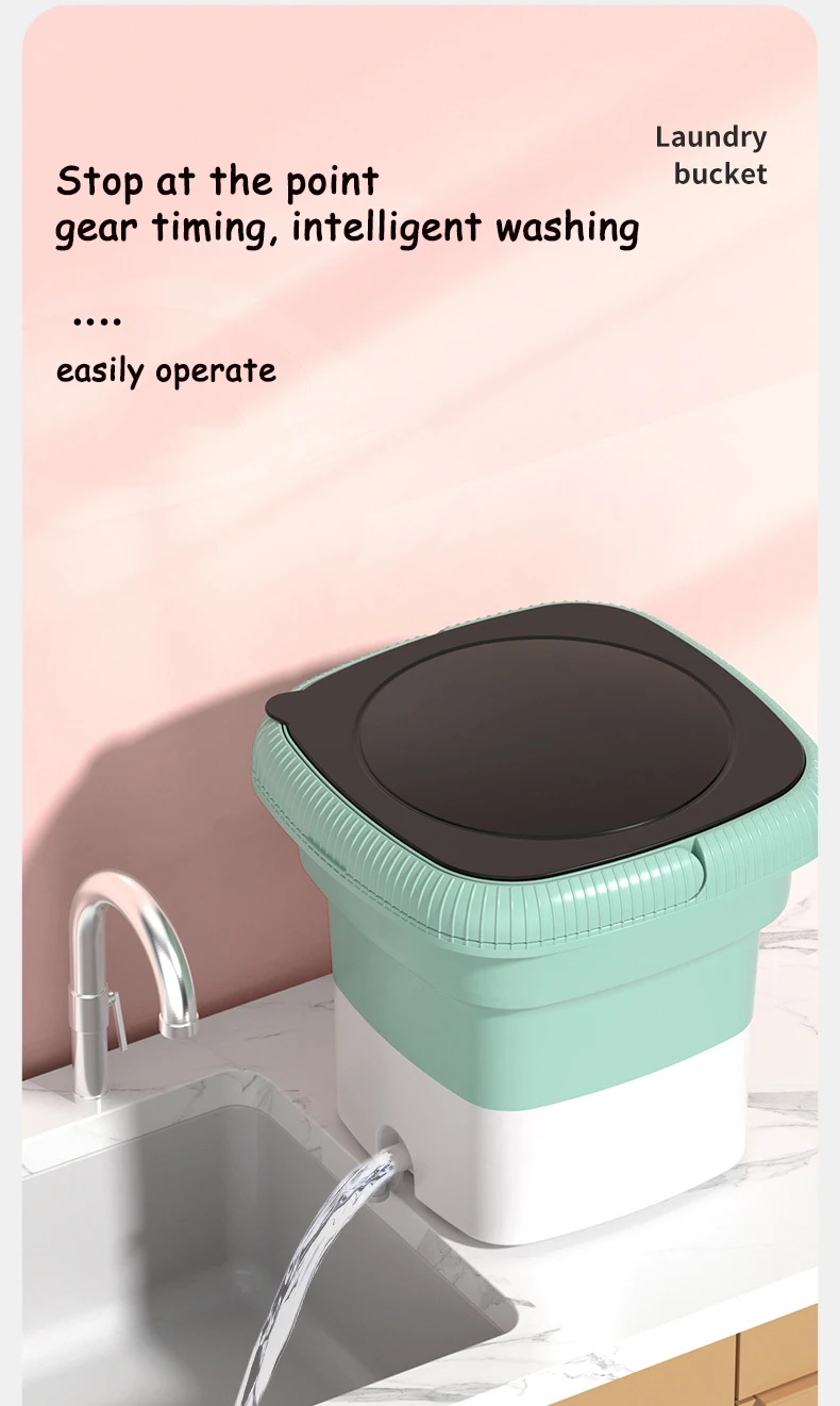 Mini Portable Folding Washing Machine Elution One Dormitory Rental Room ...