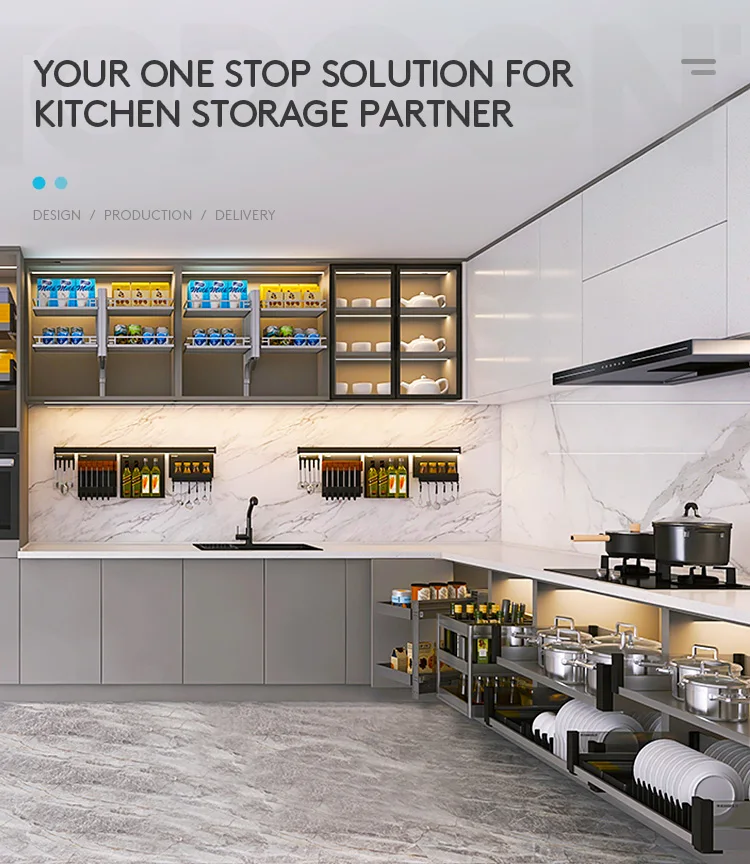 Topcent 360 Degree Kitchen Corner Cabinet Revolving Basket Magic Corner ...