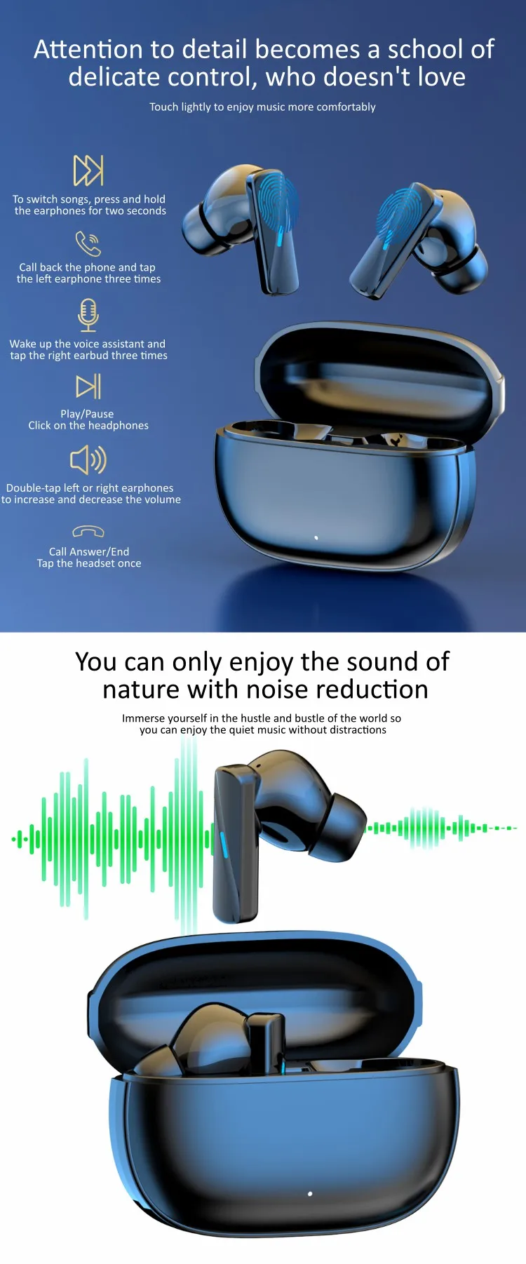 Mate 50 TWS Earphone High Quality Long Battery Life Smart Touch Control ...