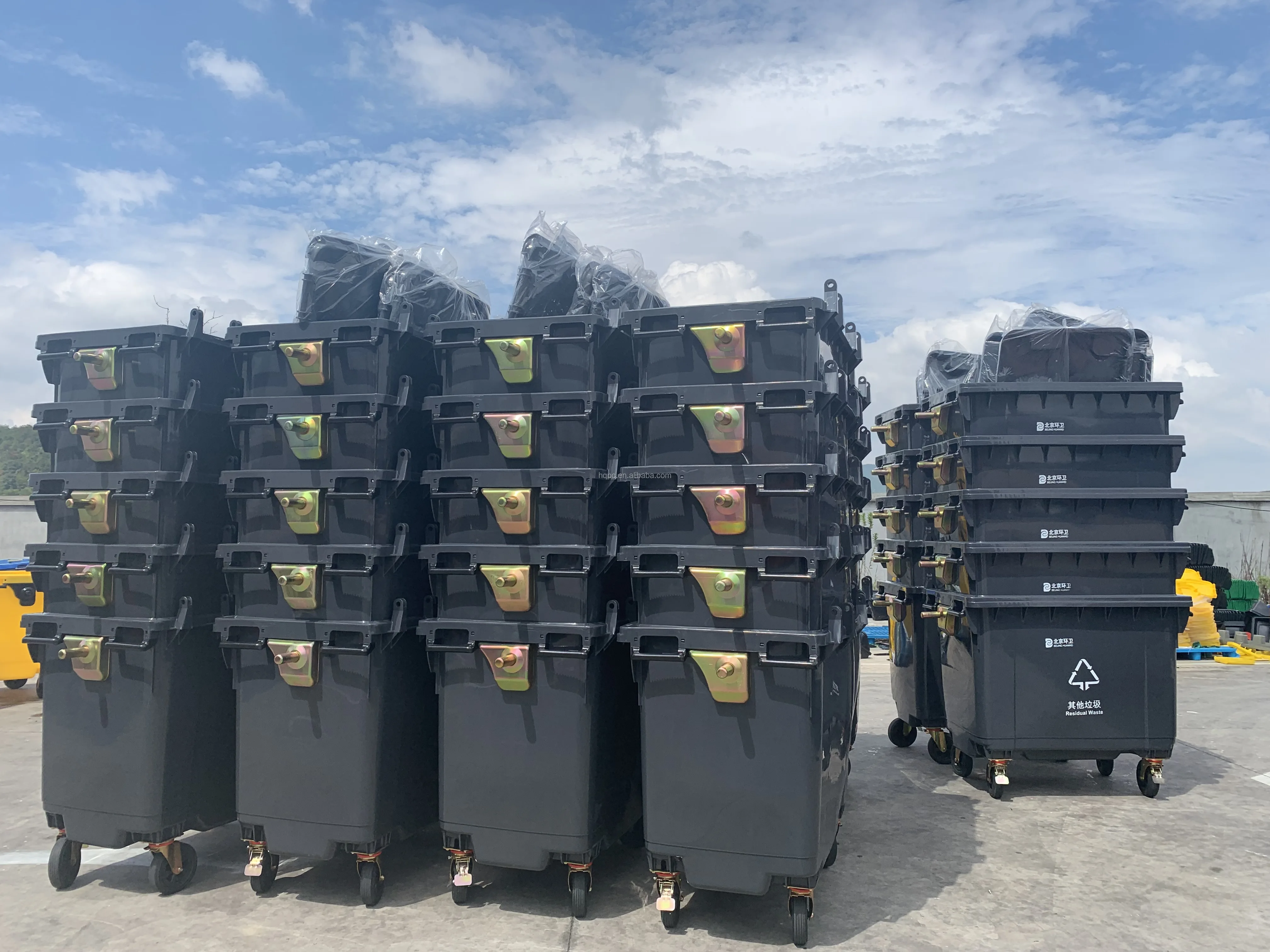 Natural Style Outdoor Commercial 1100 Liter Plastic Trash Waste Bin ...