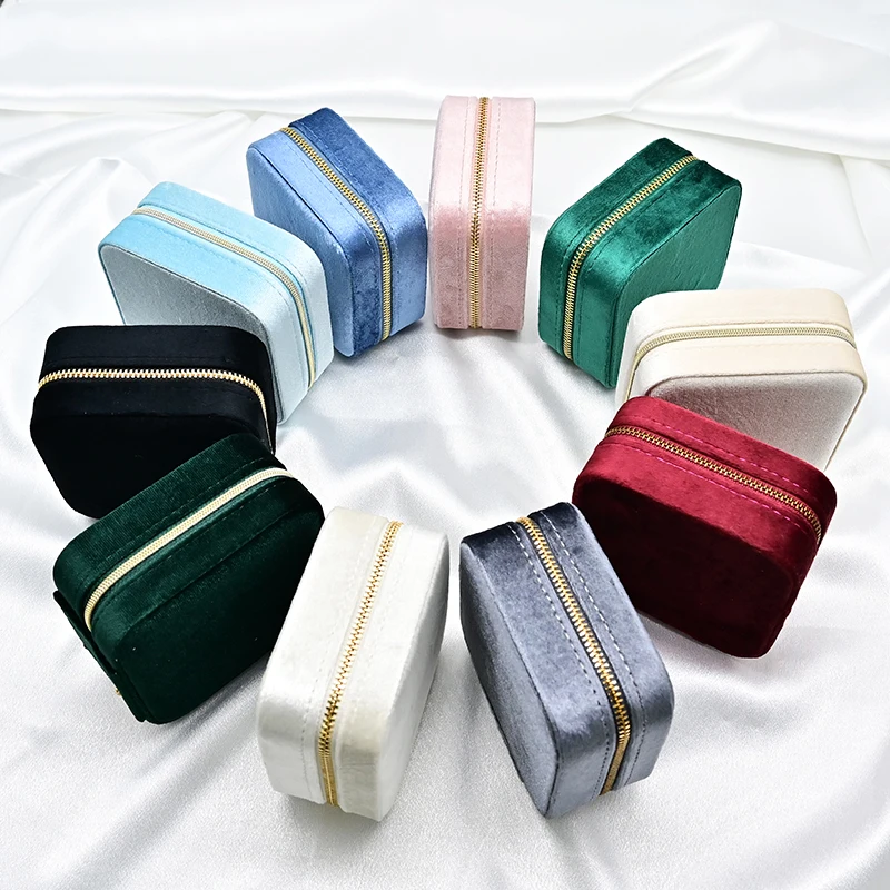 Luxury Custom Logo Printed Velvet Travel Organizer Storage Jewelry ...