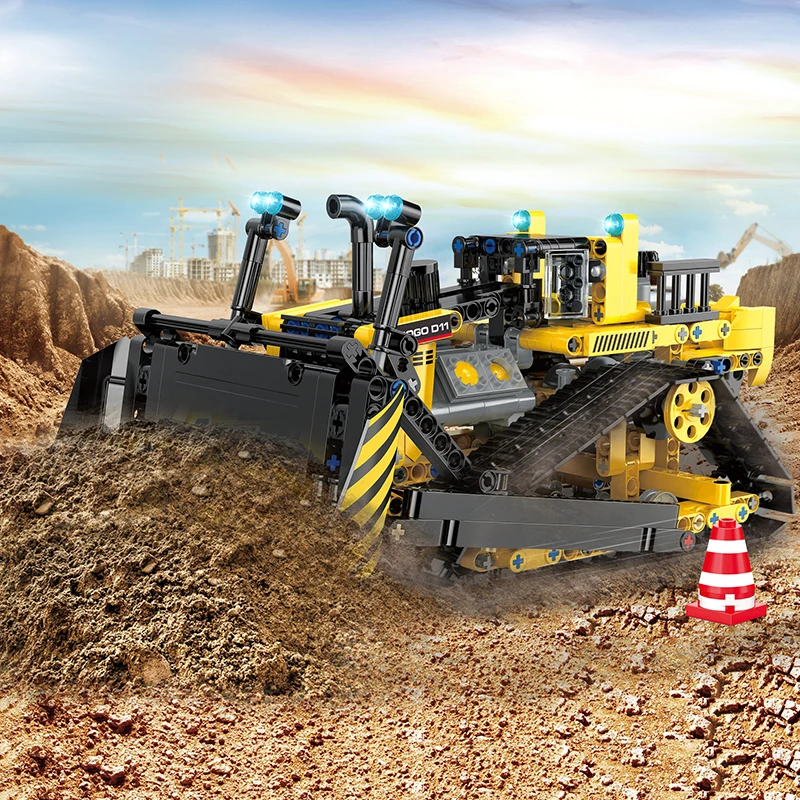Cogo Kids Construction City Engineering Bulldozer Build Block ...