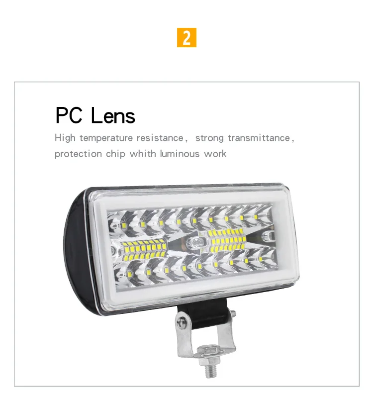 108w 12v/24v Utv Atv Suv Spot Flood Combo Beam Square Car Lamp 7 Inch ...