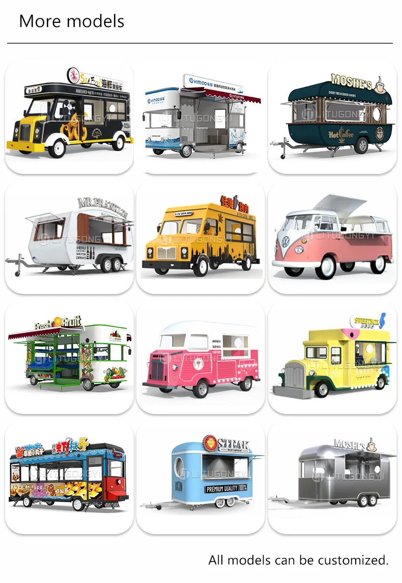 Customized Dining Car Van Outdoor Mobile Fast Food Carts Kiosk ...