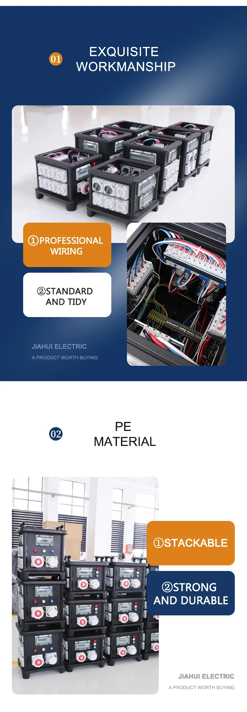 IP67 Plastic Portable Waterproof Electrical Power Distribution Boards Box