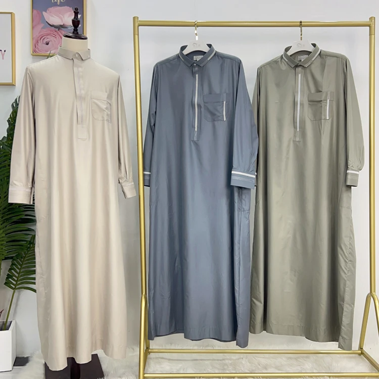 Ramadan Eid Abayas for Islamic Prayer Clothes Men Kebaya Muslim Fashion ...