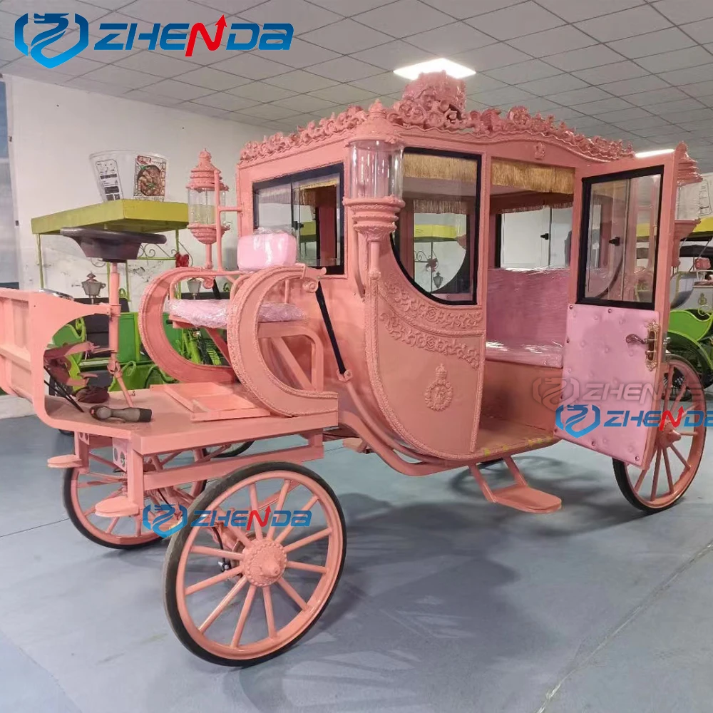 White Royal Electric Carriage Horse Cart / Oem Horse Carriage Carts ...