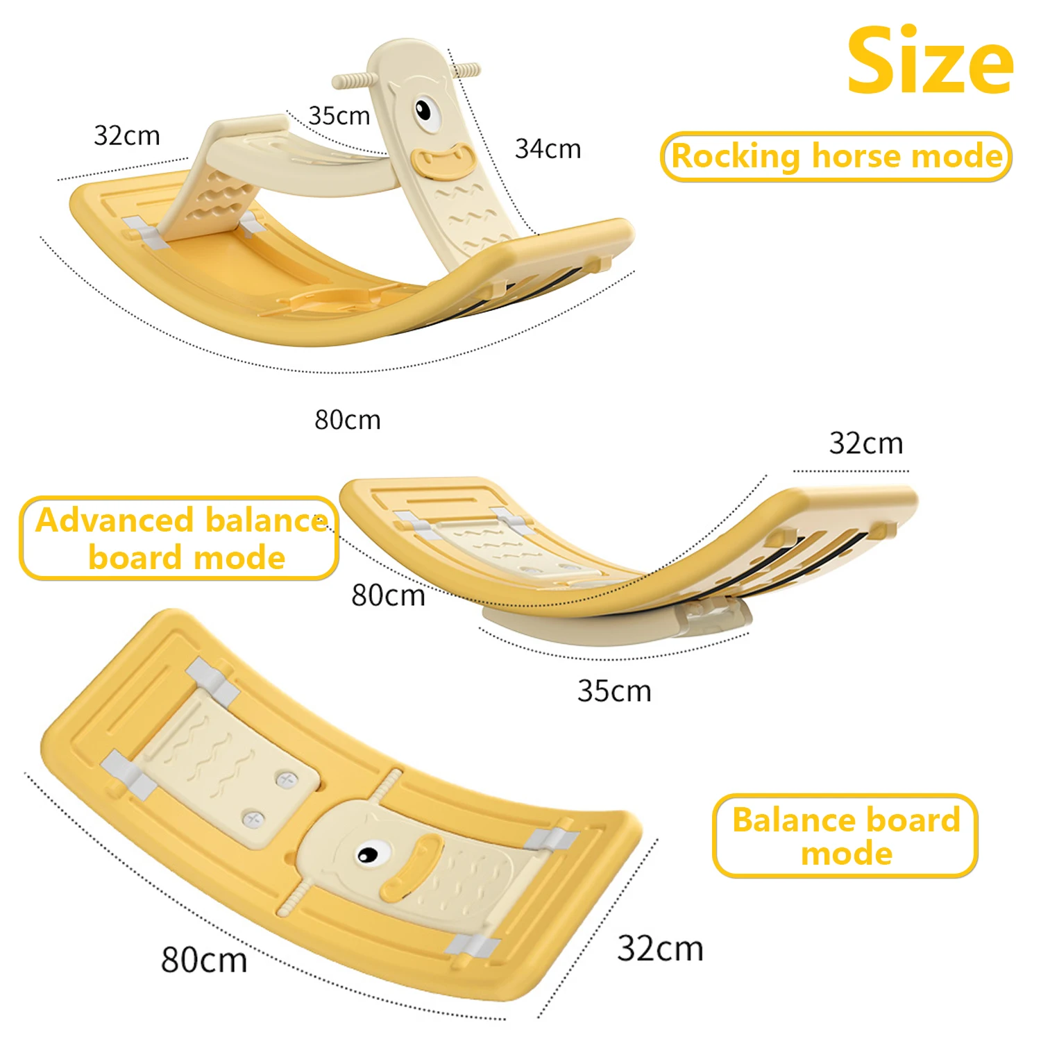 Colorful Animals Rocking Horse Balance Plates Dual Use Plastic Kids ...